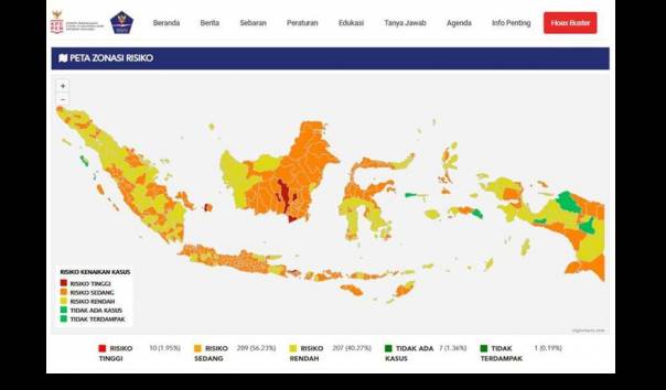 Zona Merah Indonesia Naik Lagi jadi 10 Daerah, Mana Saja?