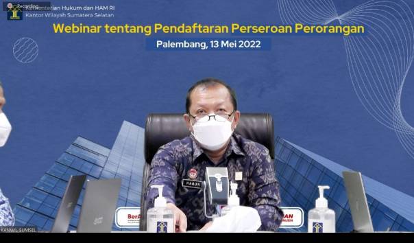 Kemenkumham Sumsel Gelar Webinar Pendaftaran Perseroan Perorangan
