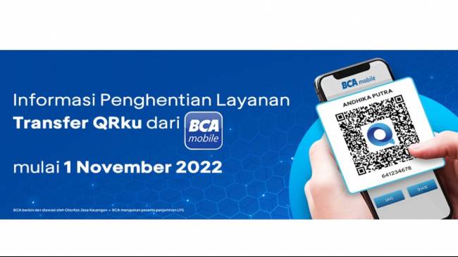 BCA Hentikan Layanan Transfer QRku di BCA Mobile Mulai 1 November 2022