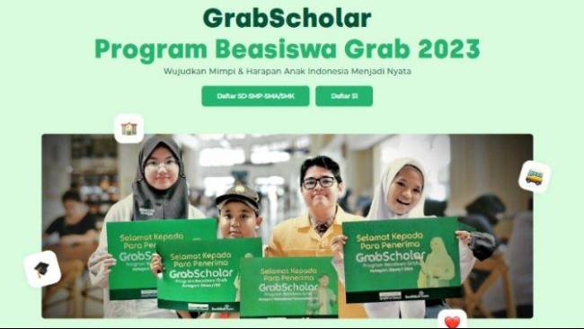 Cara Daftar Beasiswa GrabScholar 2023 bagi Siswa SD, SMP, SMA dan S1, Klik benihbaik.com