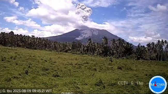 Gunung Ibu di Maluku Utara Kembali Erupsi Pagi Ini, Lontarkan Abu Setinggi 1.500 Meter