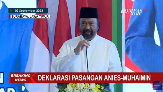 Sebut Anies-Cak Imin Bakal Daftar Pertama ke KPU, Surya Paloh: Bagaikan Botol dan Tutupnya