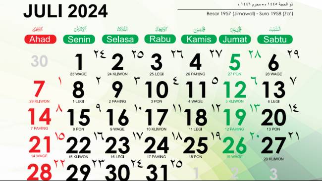 Ada Berapa Tanggal Merah di Bulan Juli 2024? Ini Rinciannya