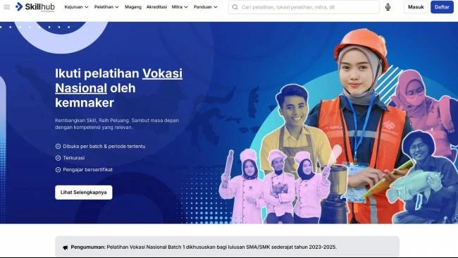 Kemnaker Buka Pelatihan Vokasi Nasional 2026 Batch 2, Gratis dan Dapat ...